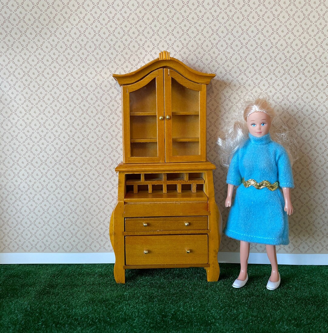 1:12 Miniature Secretary Desk , 1 Inch Scale Desk , Dollhouse Supplies ...