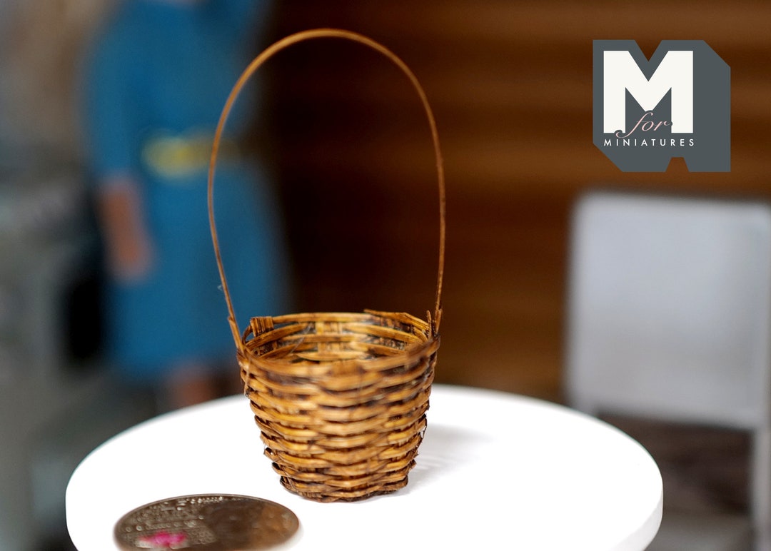 1:12 Dollhouse Supplies Miniature Rope Basket Dolls House 1 12th Scale ...