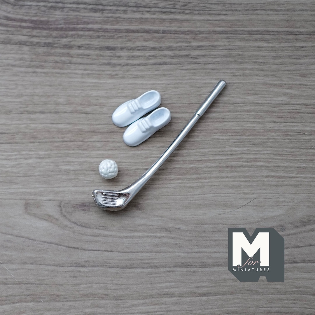 Miniature Gold Set of 3 , Miniature Golf Ball , Miniature Golf Shoes ...