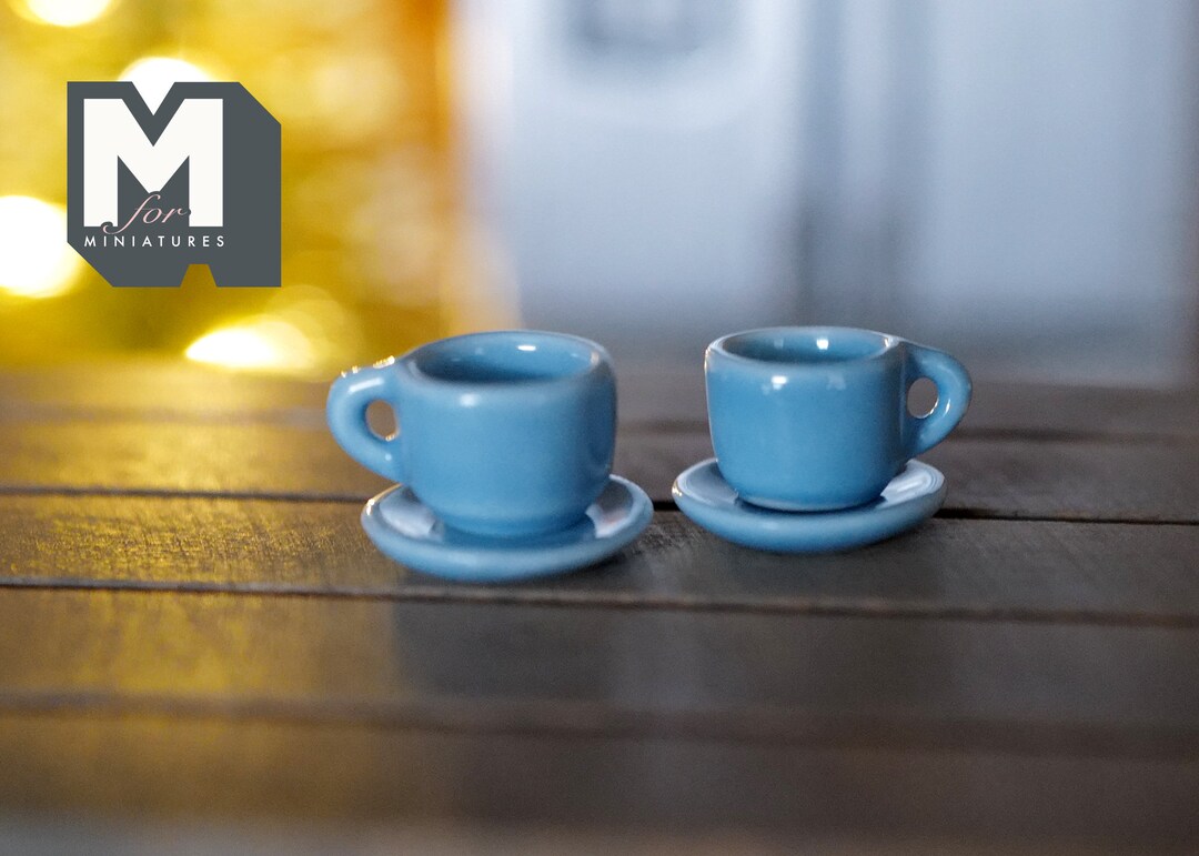 1:12 Miniature Ceramic Coffee Mug With Handle Tea Cup 2 Sets 4 Pcs ...