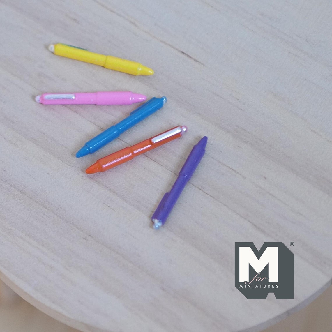 Miniature Color Pens Set of 5 Scale Dollhouse Supplies Decorations 7/8 ...