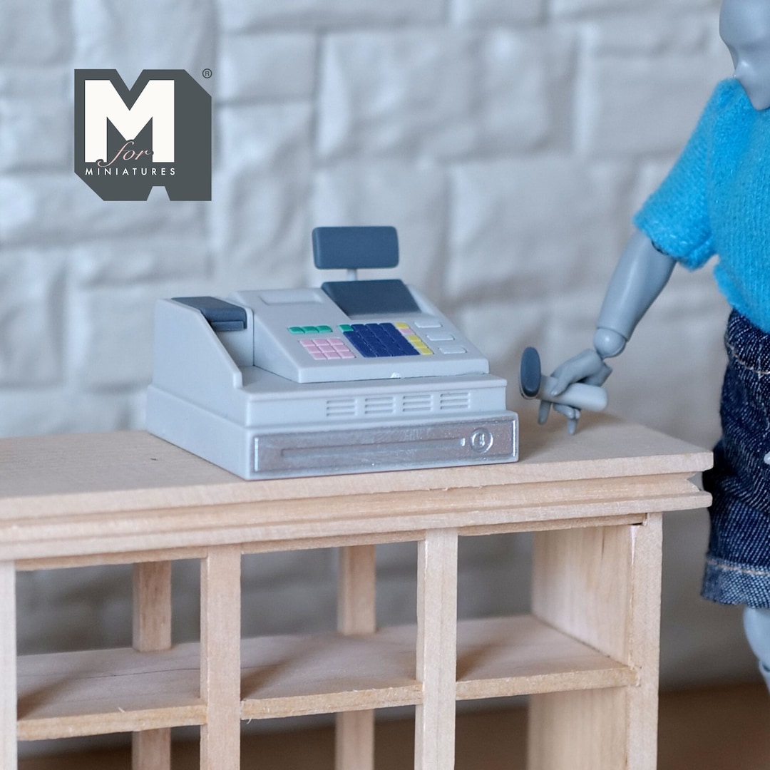 Miniature Cash Register With Product Scanner 1:12 Scale Shop - Etsy