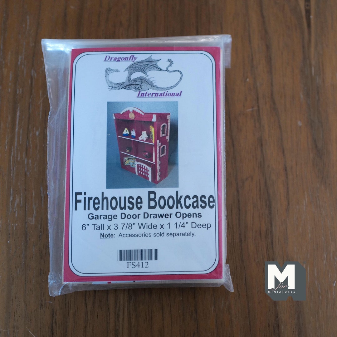 DIY Self-assemble Kit Miniature Firehouse Bookcase Kit 6 Inch Tall From ...