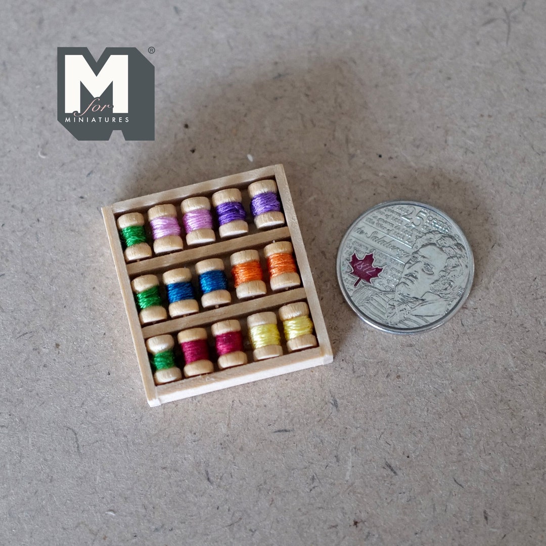 Dollhouse Box of Cotton Thread 1:12 Scale Miniature Sewing Thread in ...