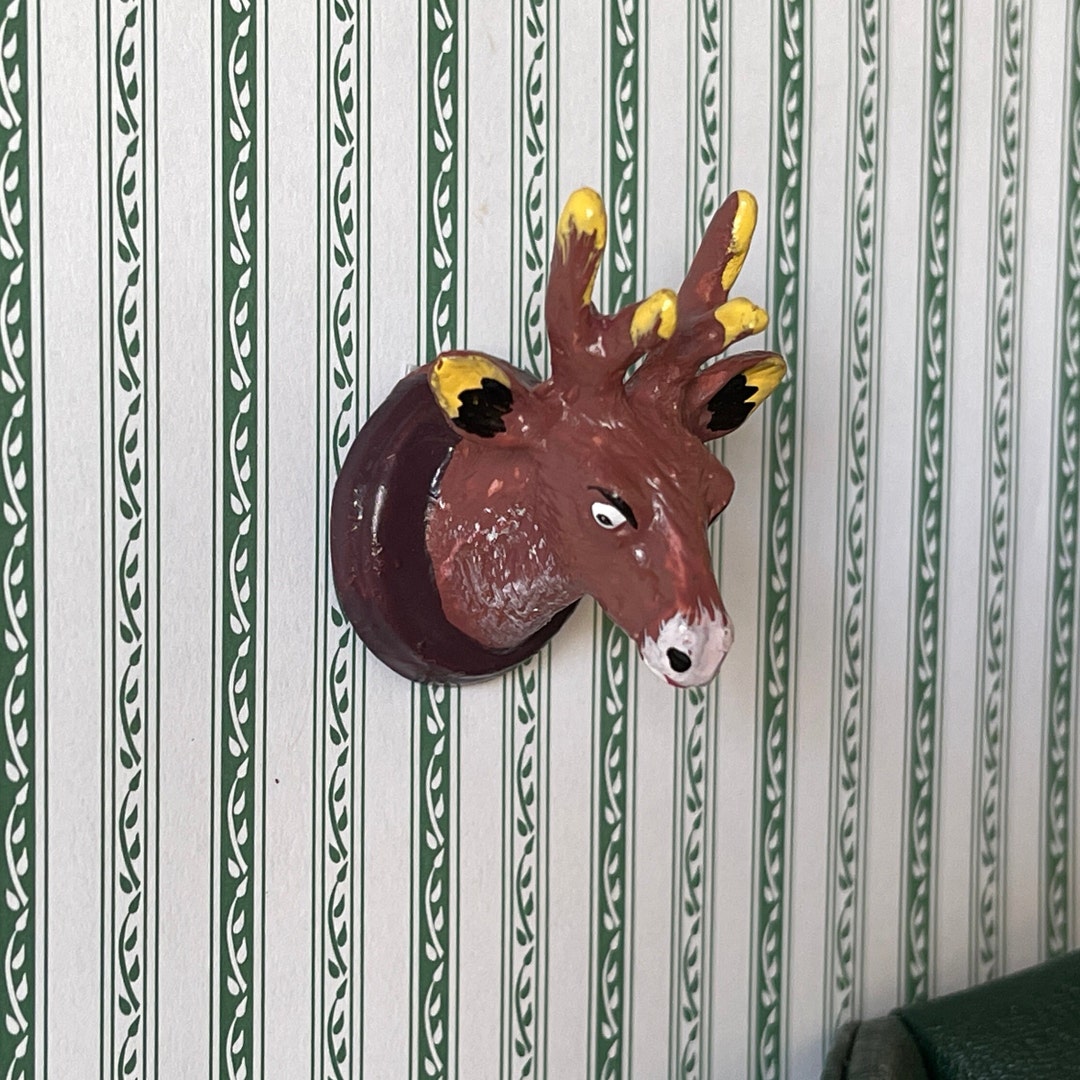 1:12 Miniature Stag Head , Miniature Deer Mount , Miniature Skull Mount ...