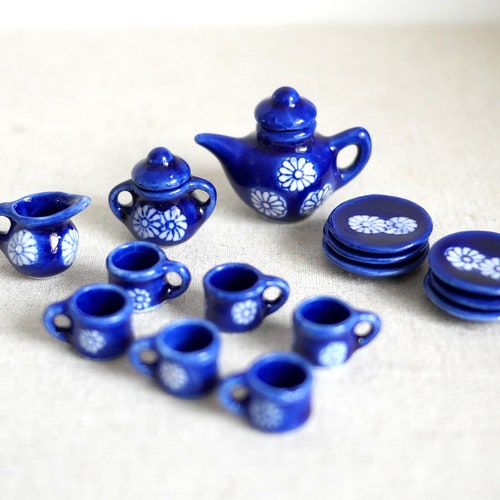 Mini Ceramic Tea Pot Miniature Tea Set Tea Set Miniature | Etsy