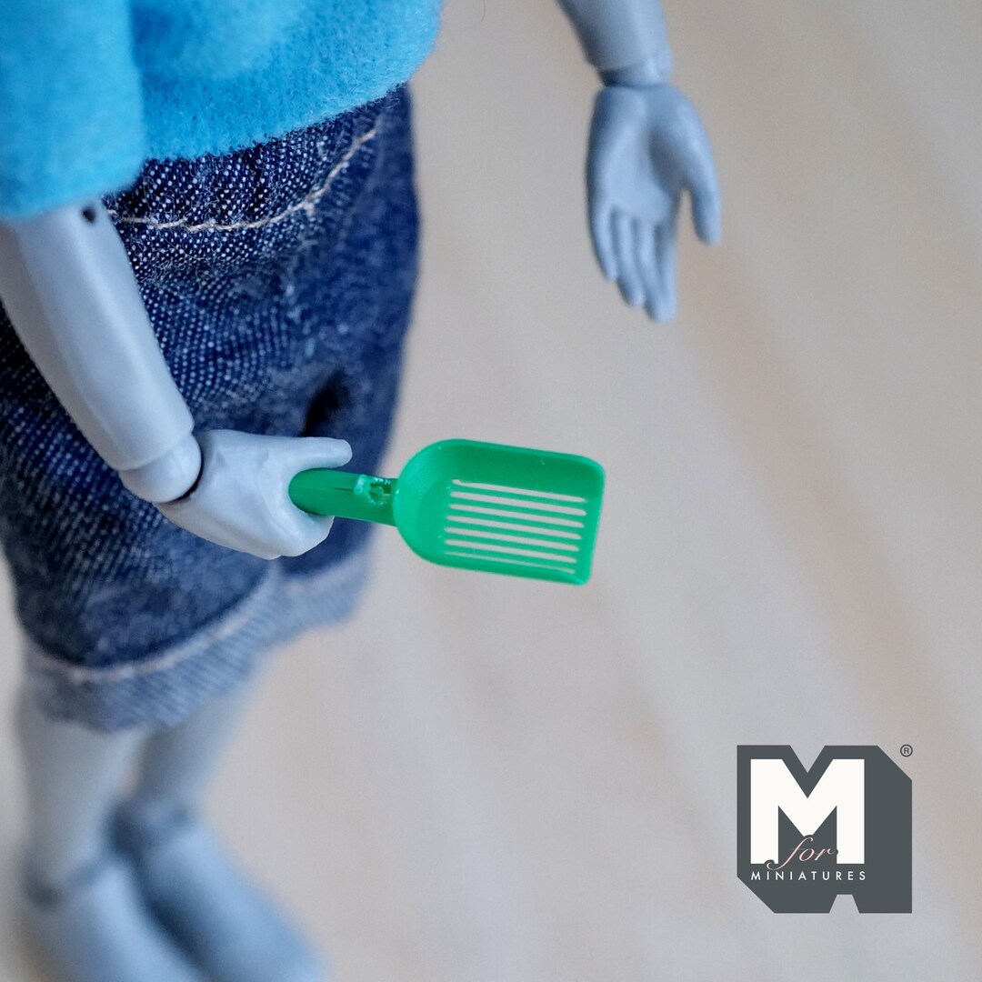 Miniature Cat Litter Scoop 1:12 Scale Dollhouse Supplies Litter Box ...