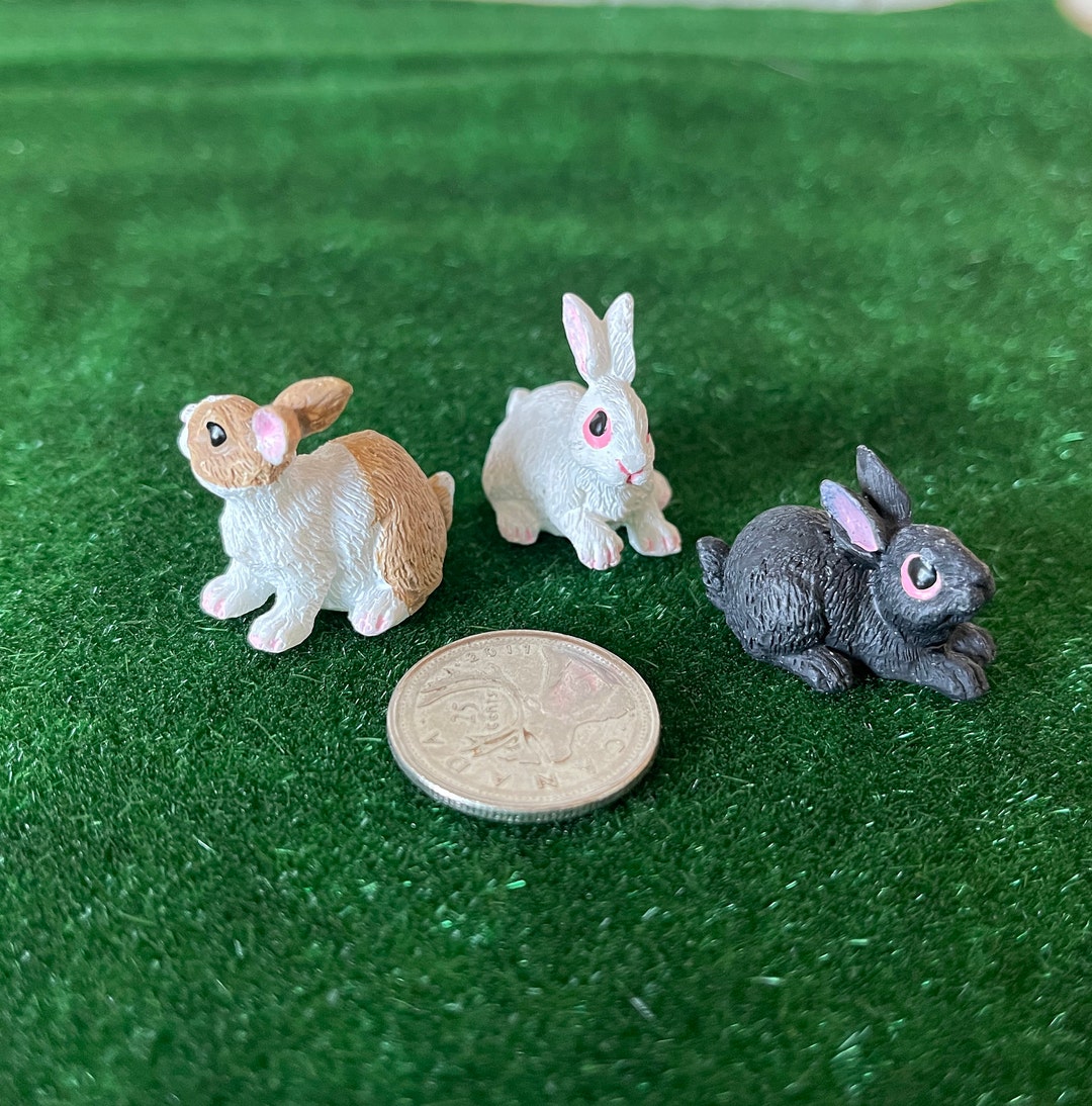 1:12 Miniature Bunnies Set of 3 , Miniature Rabbits , Miniature Hare ...