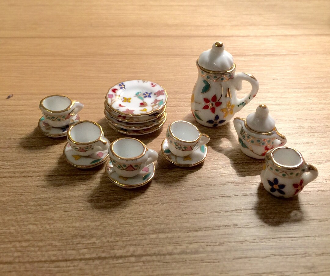 Dollhouse Porcelain Ceramic Teapot Tea Set Doll House Teapot - Etsy
