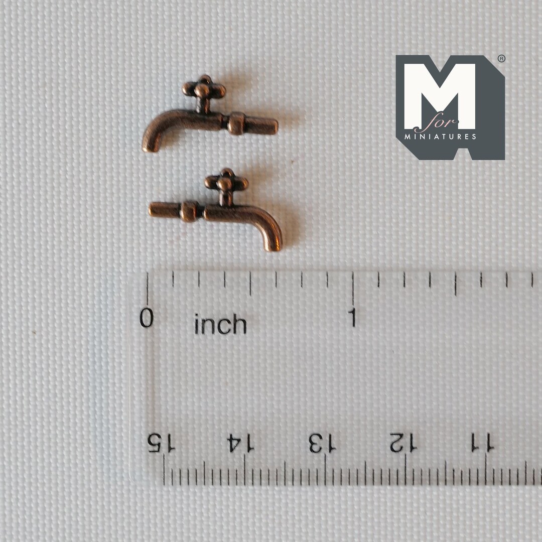 1:12 Dollhouse Faucet Miniature Single Handle Tap Spigot Set of 2 ...