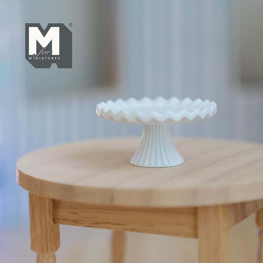 Miniature Pedestal Cake Stand Dollhouse Supplies Bakery Food Serving ...