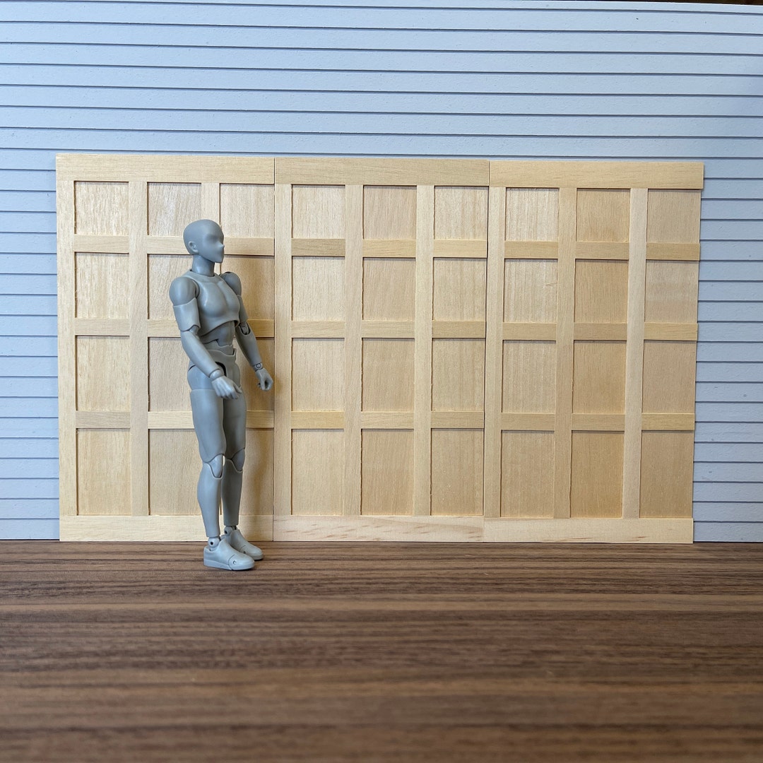 Dollhouse Tudor Style Wall Panels , Unpainted Miniature Paneling Set of ...