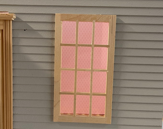 1 Scale Dollhouse Miniature Window Panel, Unfinished Standard 12-light ...