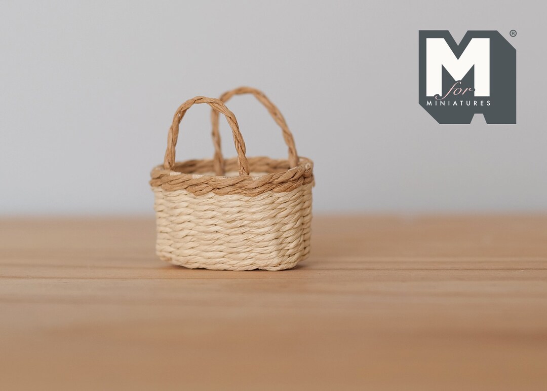 1:12 Dollhouse Supplies Miniature Rope Basket Dolls House 1 12th Scale ...