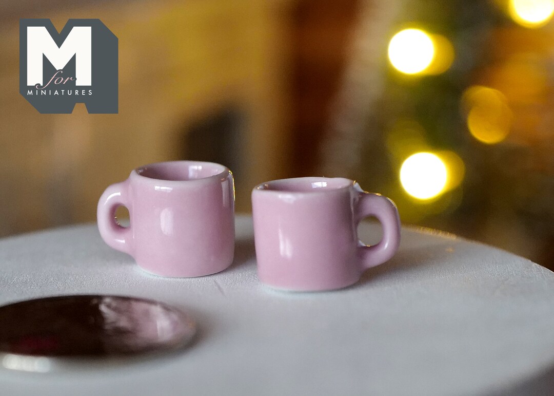 1:12 Miniature Ceramic Coffee Mug With Handle Tea Cup Set of 2 - A076 ...