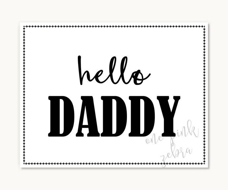 Hello Daddy Pregnancy Announcement, Card to Husband, Due Date ...