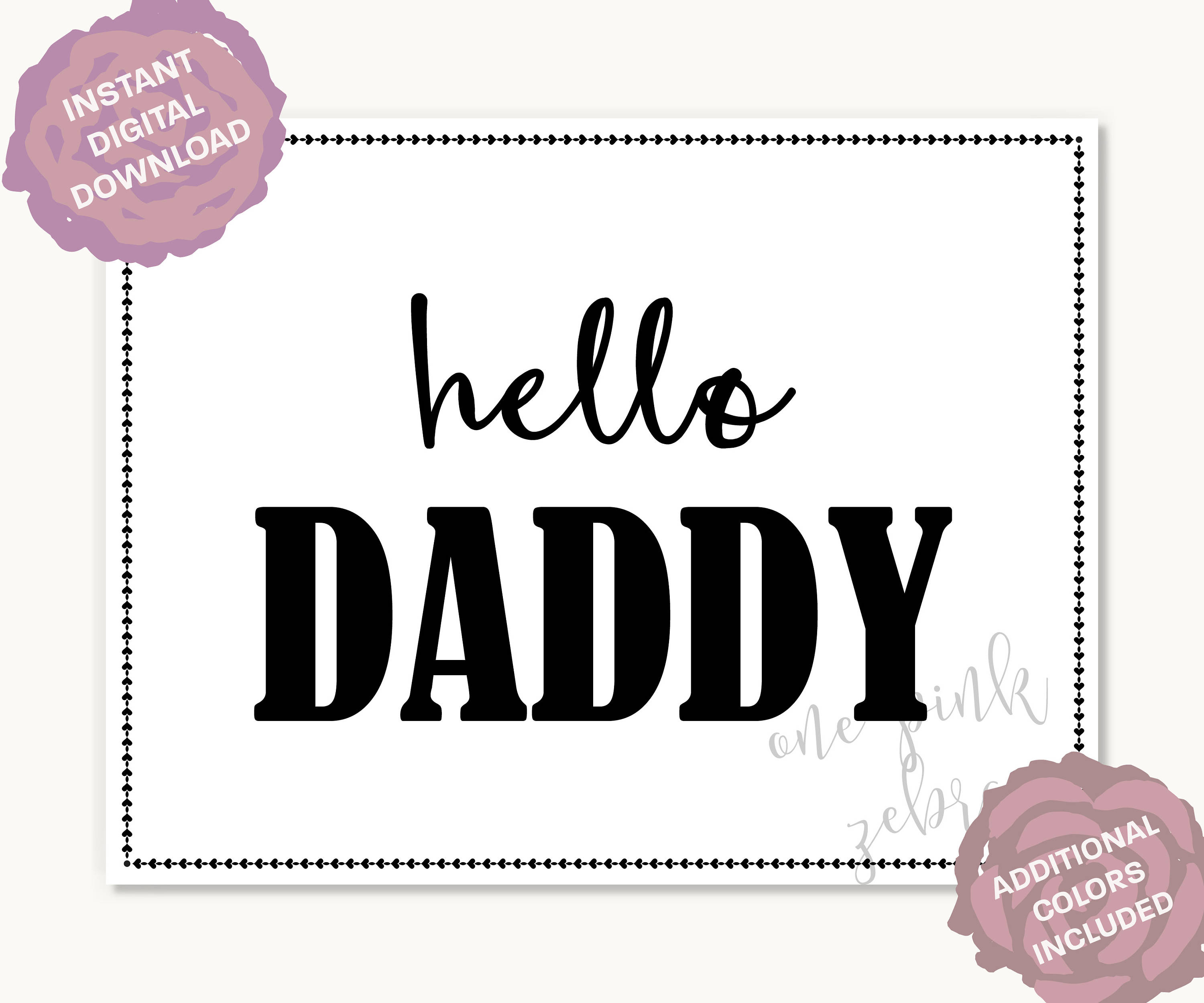 Hello Daddy Pregnancy Announcement, Card to Husband, Due Date ...