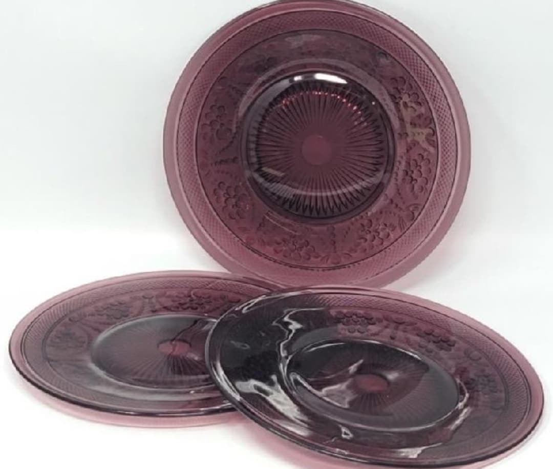 Imperial Glass Chroma Amethyst Plates - Etsy