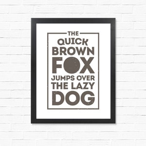 The Quick Brown Fox - Digital Print - Word Poster - Downloadable Poster ...