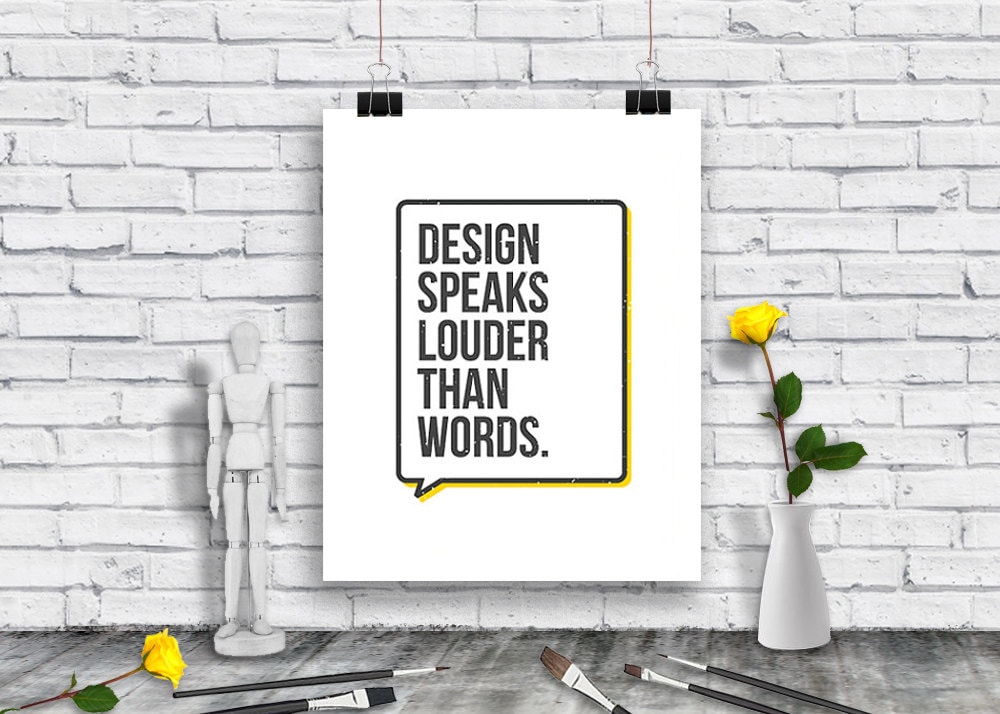 Design Speaks Louder Than Words Digital Print Speech Bubble ...
