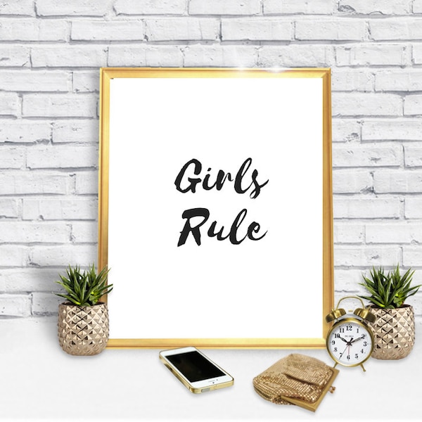 Girls Rules Poster - Etsy