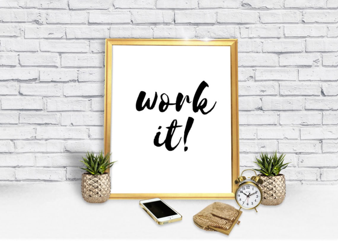 Work It Poster - Printable - Word Poster - Digital Art - Trendy Poster ...