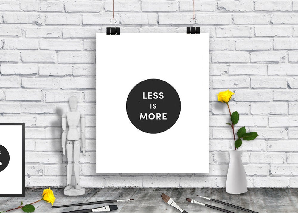 Less is More Poster Design Principle Poster Digital Print Posters ...