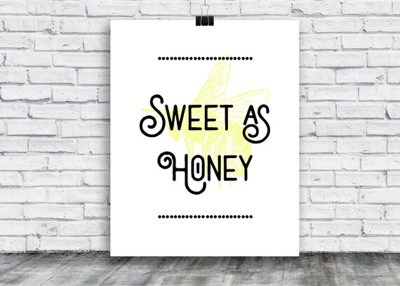 Poster Sweet as Honey Bee Poster Kitchen Poster - Etsy
