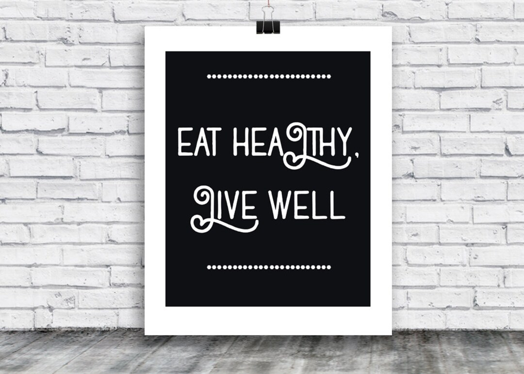 Eat Health Live Well - Kitchen Poster Download - Digital Print - Food ...