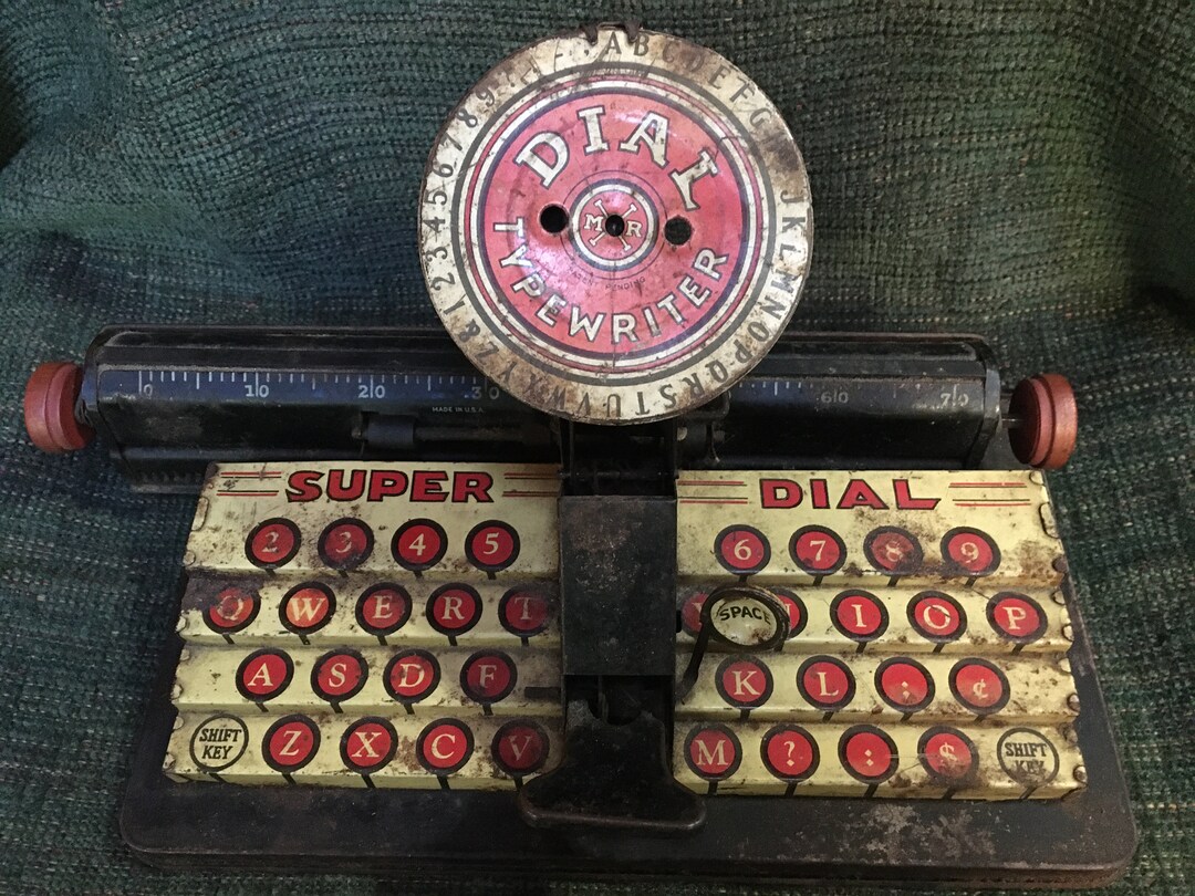 Vintage Louis Marx Tin Super Dial Toy Typewriter - Etsy