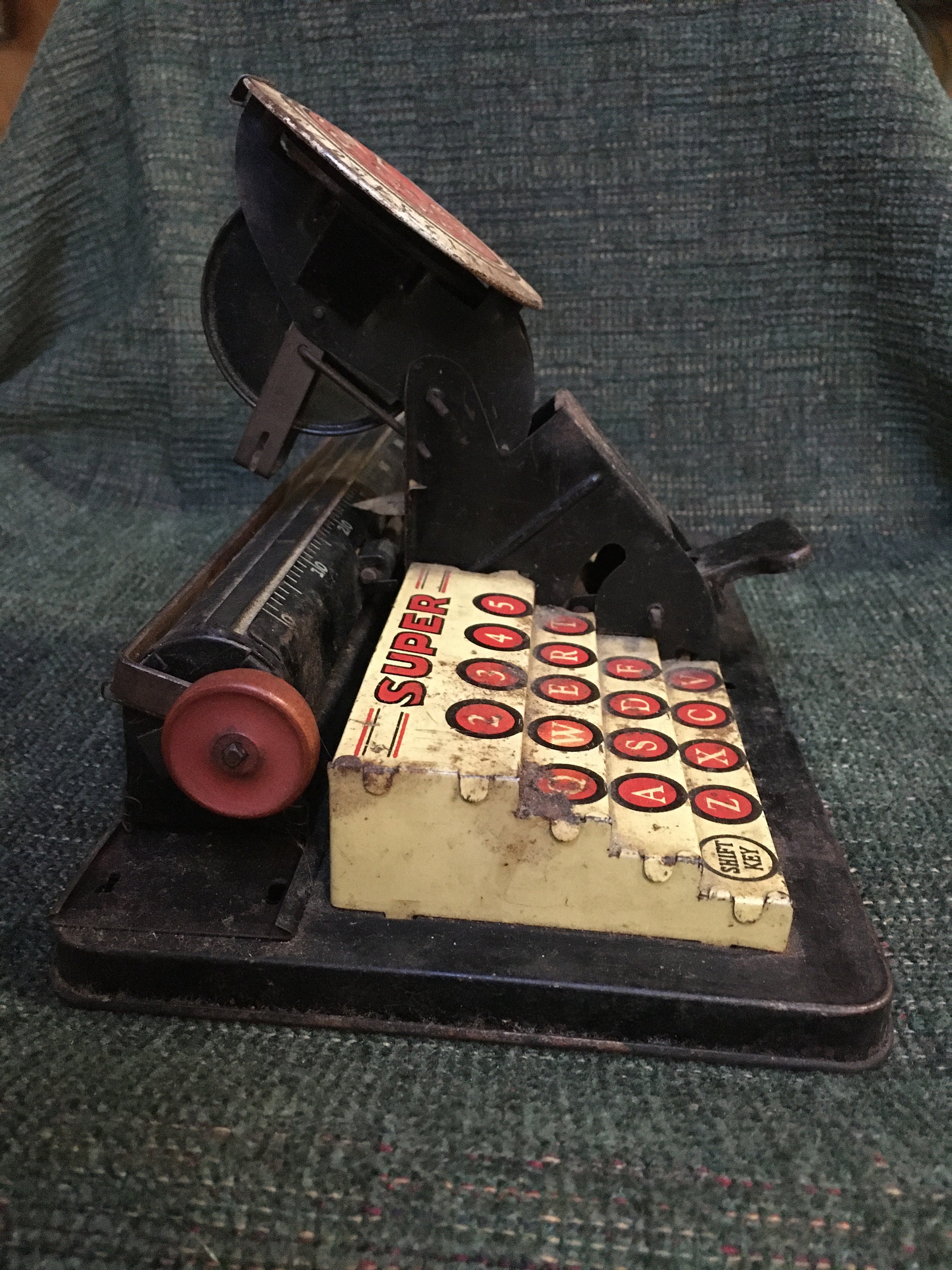 Vintage Louis Marx Tin Super Dial Toy Typewriter - Etsy