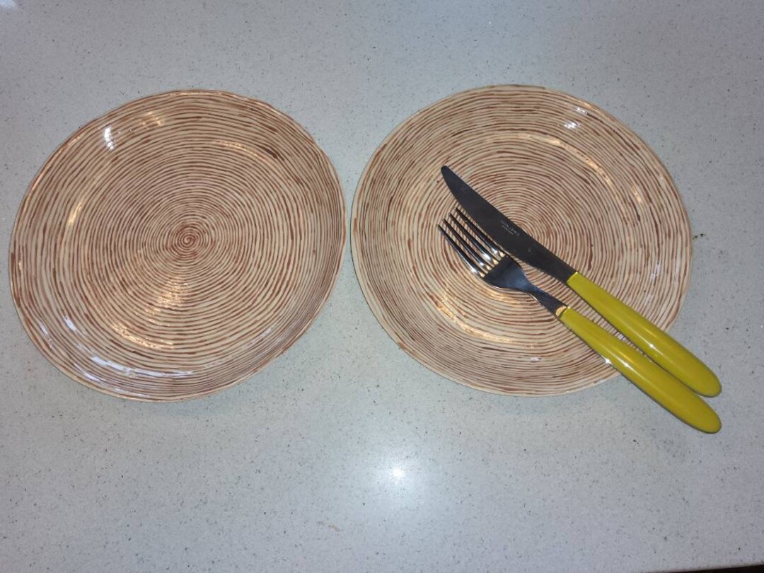 Two Lunch Plates . Handmade and Handpainted - Etsy