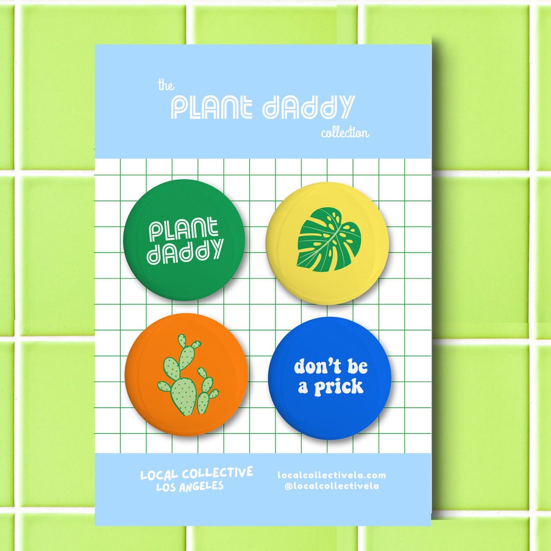 Plant Daddy Button Pack Plant Daddy Pins Plant Dad Gift - Etsy