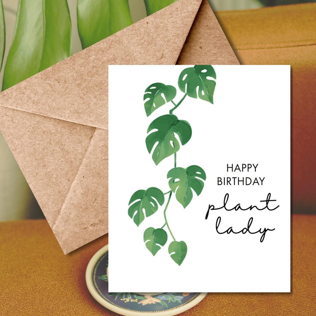 Happy Birthday Plant Lady Card Plant Mama Greeting Card Birthday ...