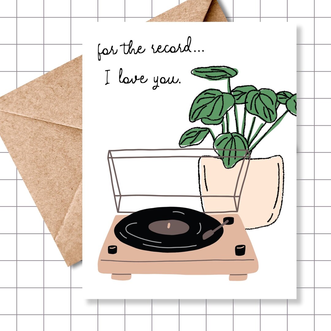 Vinyl Record Love Card | Anniversary Greeting Card - Etsy