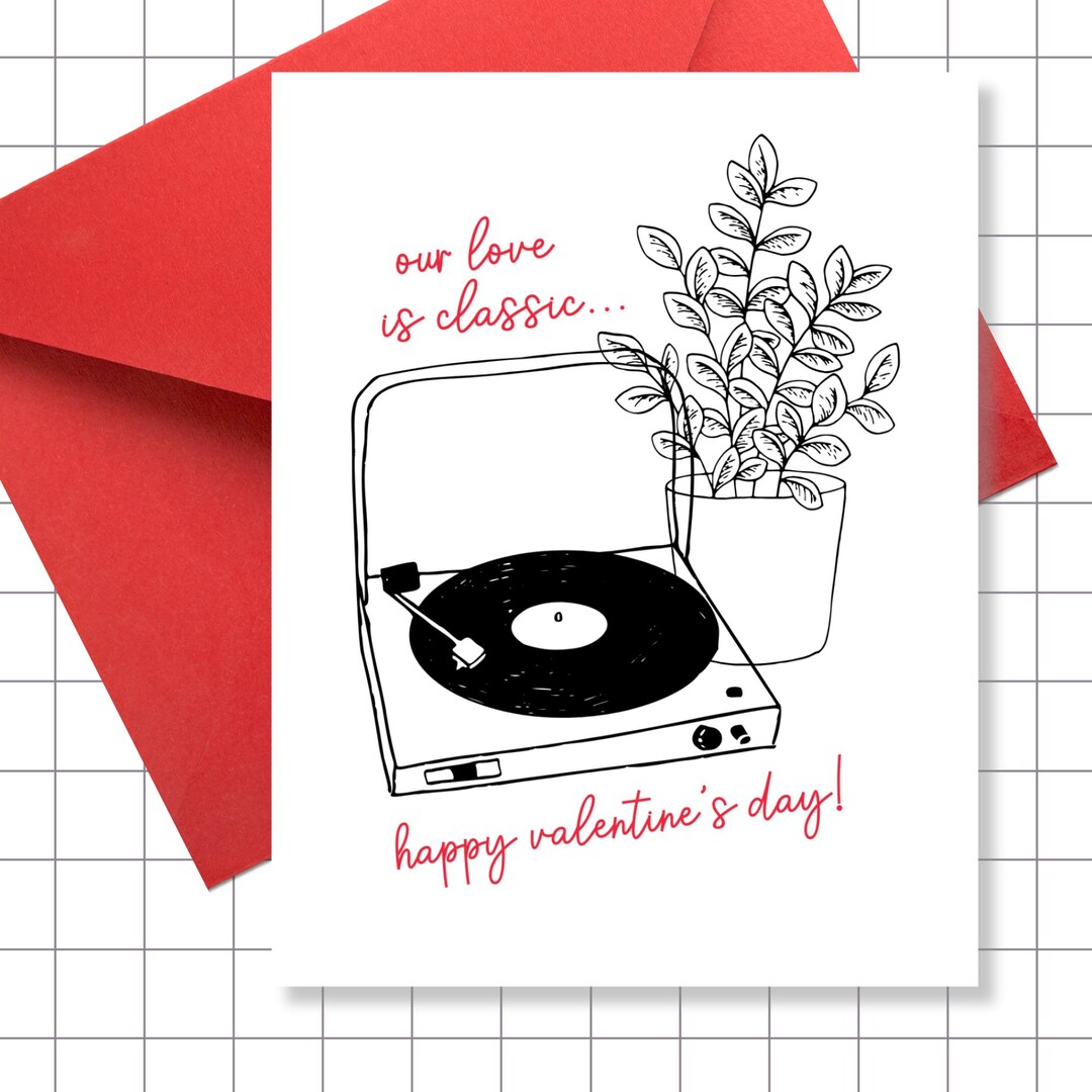 Our Love is Classic Valentine's Day 2026 Greeting Card, Vinyl Record ...