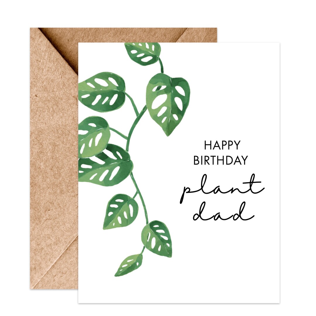 Plant Dad Birthday Card Plant Lover Greeting Card Plant Dad Birthday ...