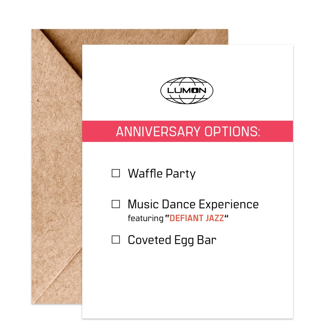 Severance Anniversary Card Defiant Jazz Waffle Party Coveted Egg Bar - Etsy
