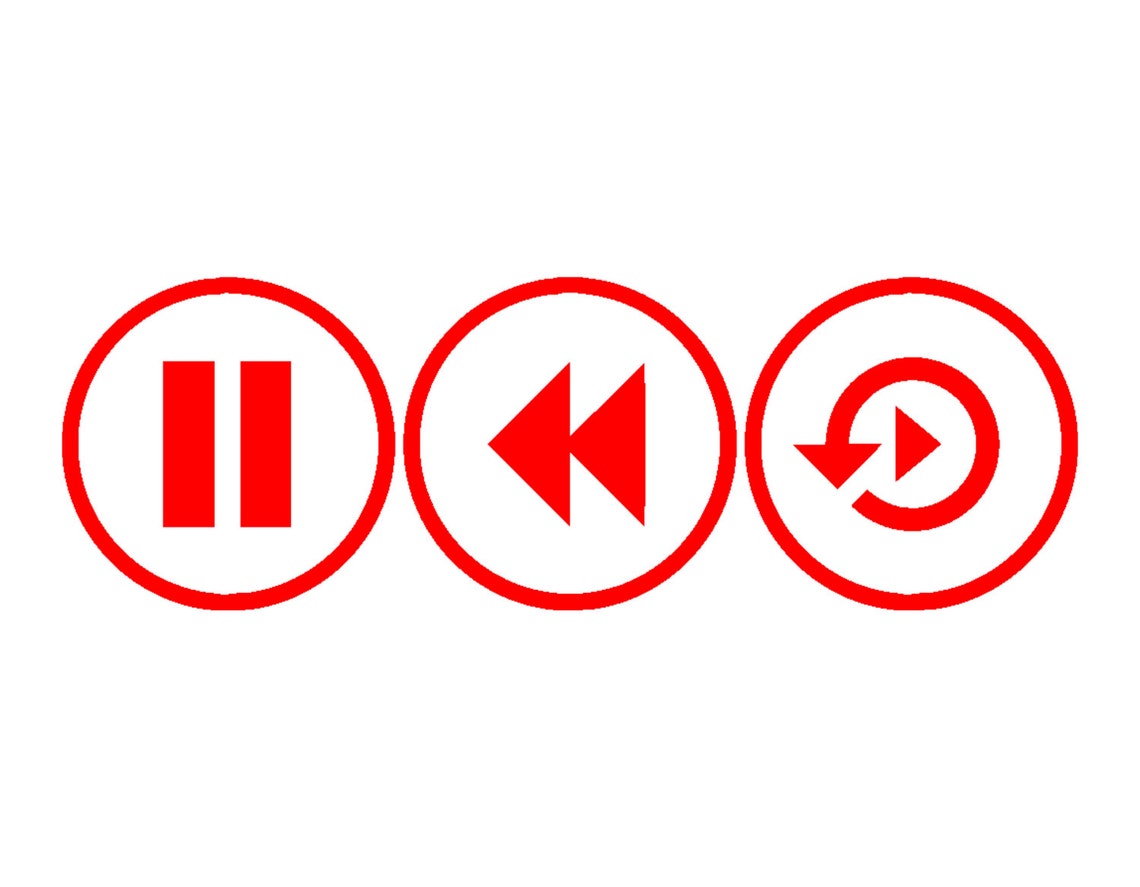 Pause Rewind Replay Vinyl Window Decal Pick Your Size and | Etsy