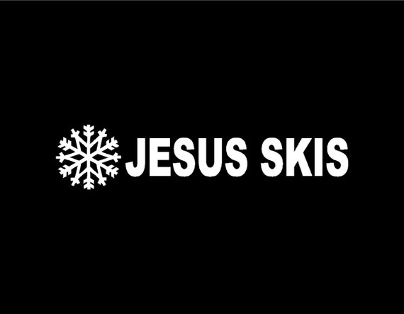 Collectibles Art & Collectibles Jesus Skis Vinyl Window Decal Pick your ...