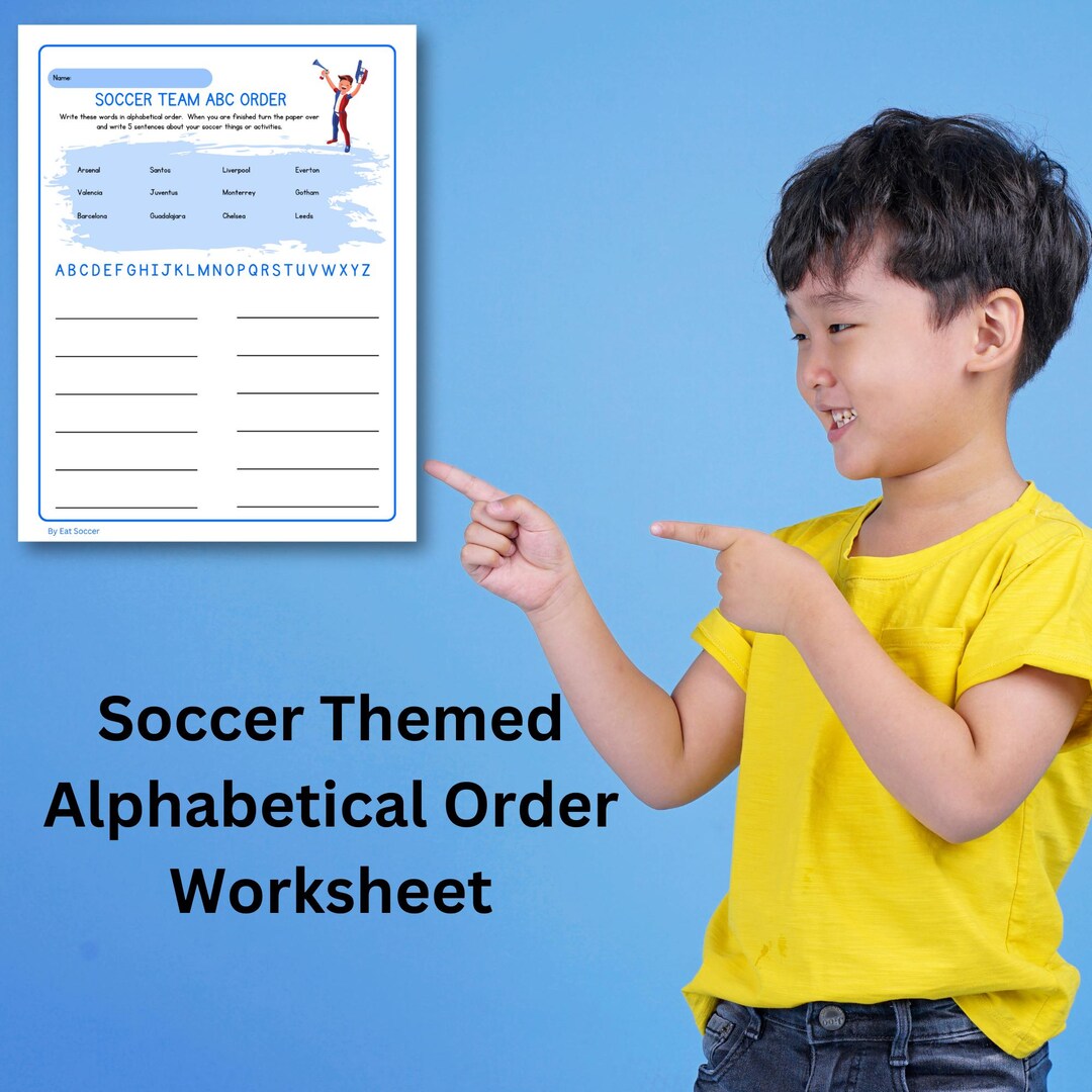 Soccer Alphabet Worksheet: Kindergarten ABC Game (PDF) - Etsy