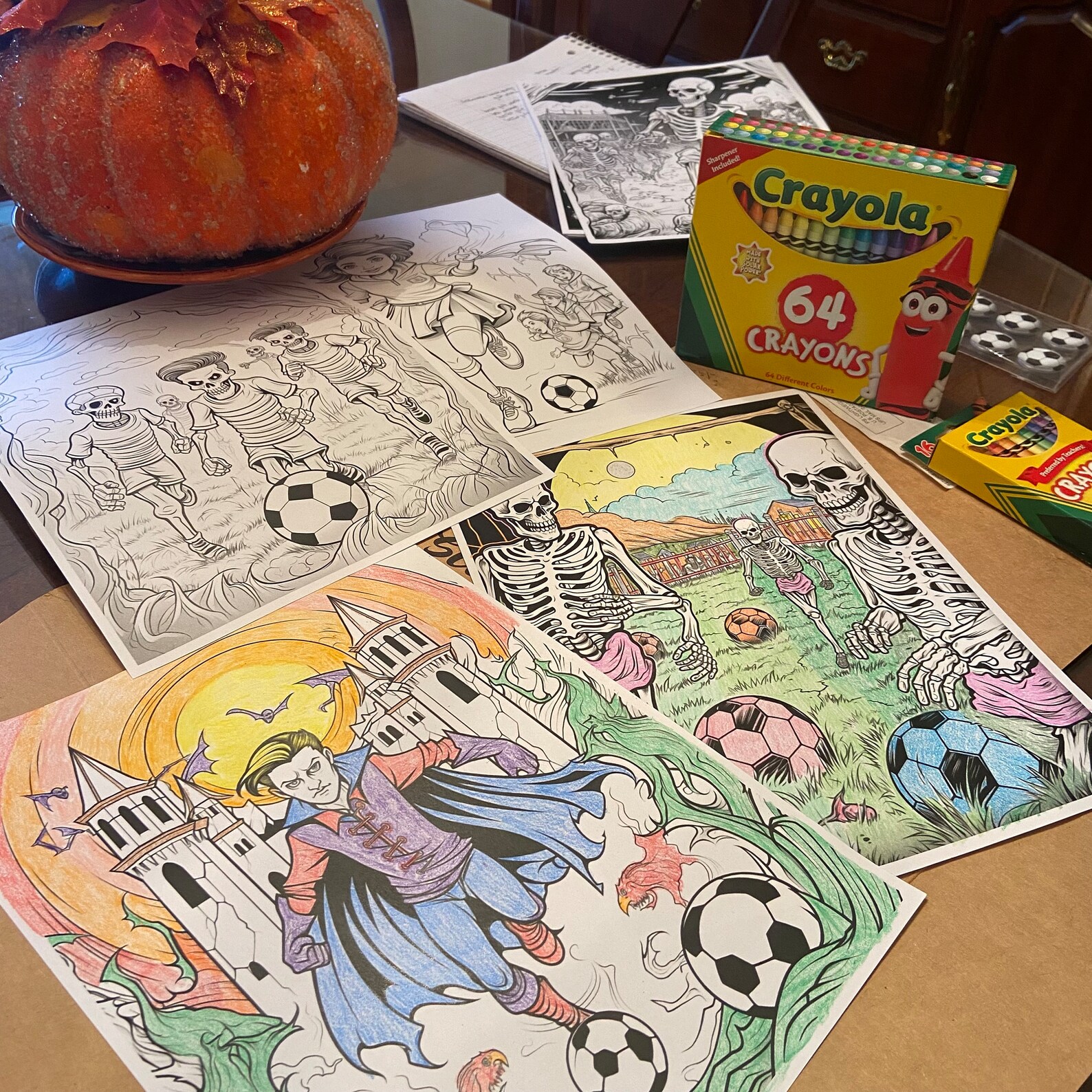 Spooky Soccer Halloween Coloring Pages: 5 Printable Designs (PDF) - Etsy