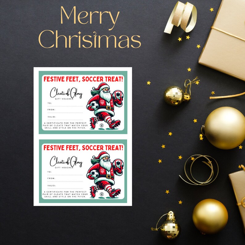 Soccer Cleats Gift Voucher, Soccer Player, Soccer Gifts, Printable Gift ...