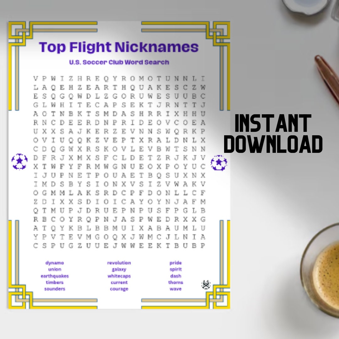 Soccer Nicknames Word Search: MLS & NWSL Trivia (PDF) - Etsy