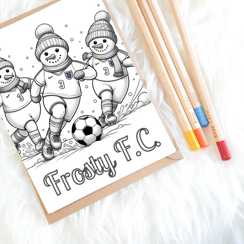 Snowman Soccer Coloring Page: Christmas Kids Activity (PDF) - Etsy