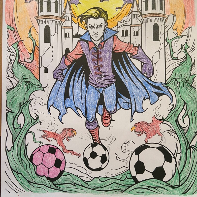 Spooky Soccer Halloween Coloring Pages: 5 Printable Designs (PDF) - Etsy