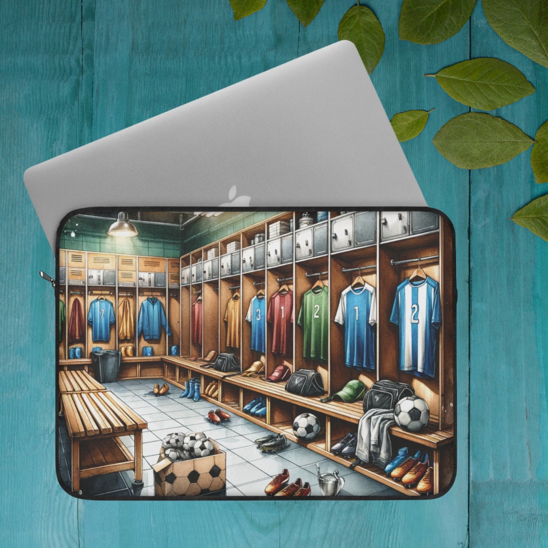Retro Soccer Locker Room Laptop Sleeve: Soccer Fan Gift - Etsy
