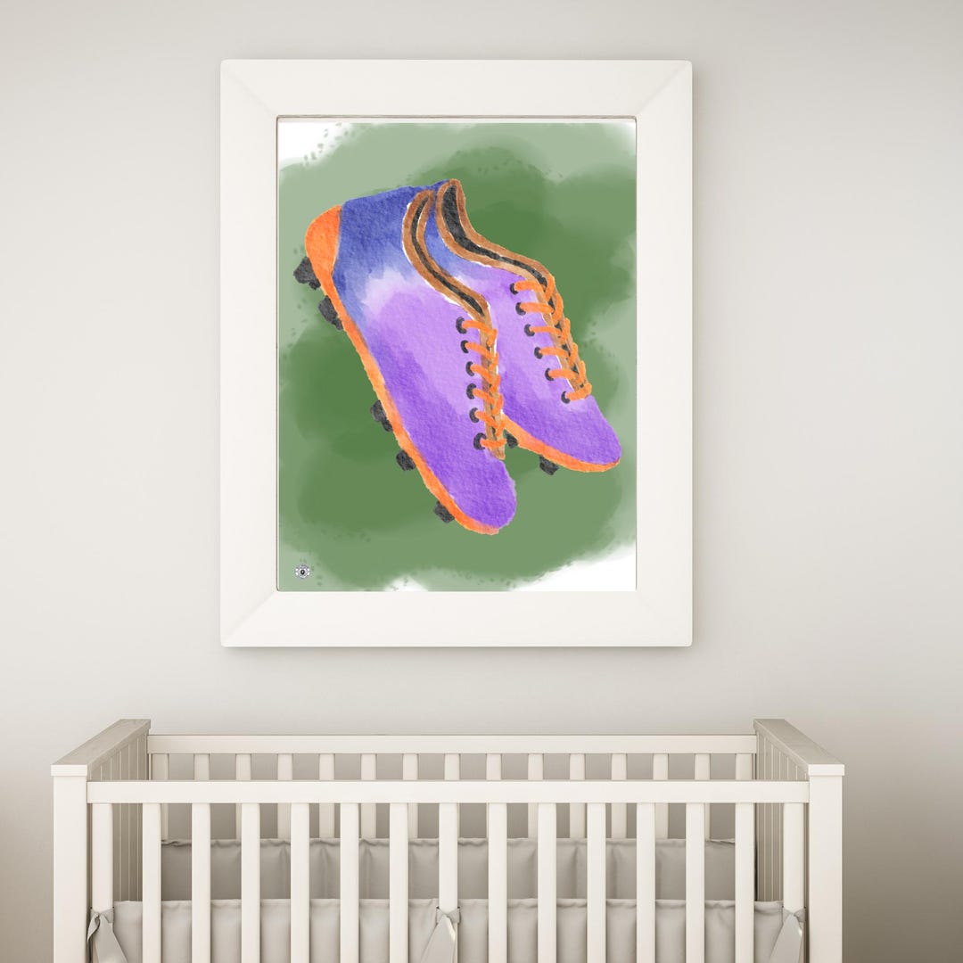 Vibrant Cleats Soccer Nursery Art, Soccer Nursery Decor, Soccer Cleats ...