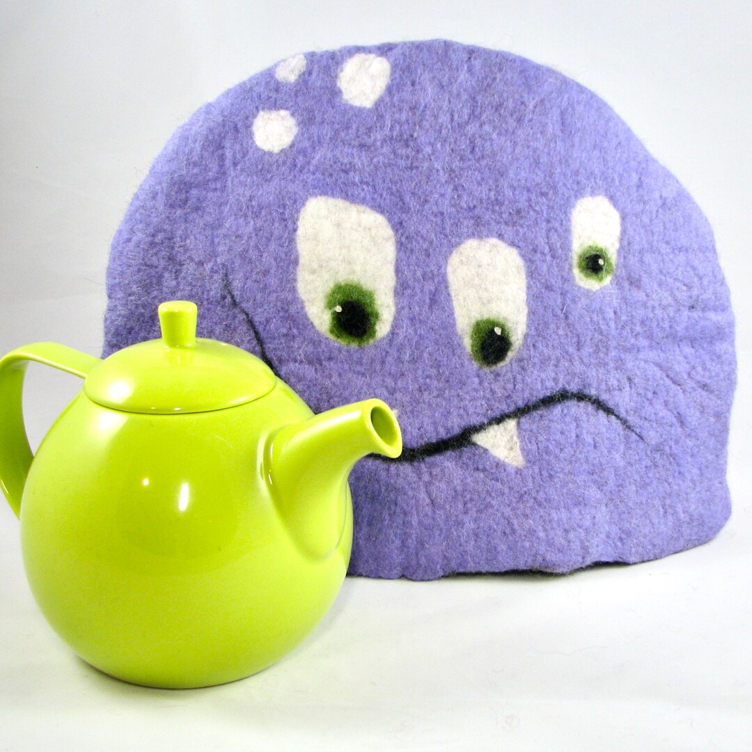 Monster Tea Cosy, Felted Teapot Cozy, Whimsical Goblin Tea Cozy ...