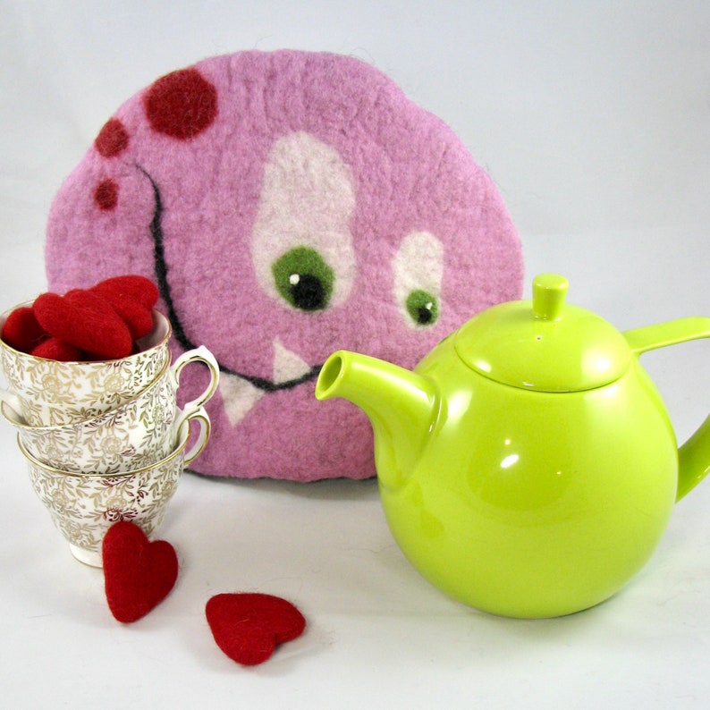 Monster Tea Cosy, Felted Teapot Cozy, Whimsical Goblin Tea Cozy ...
